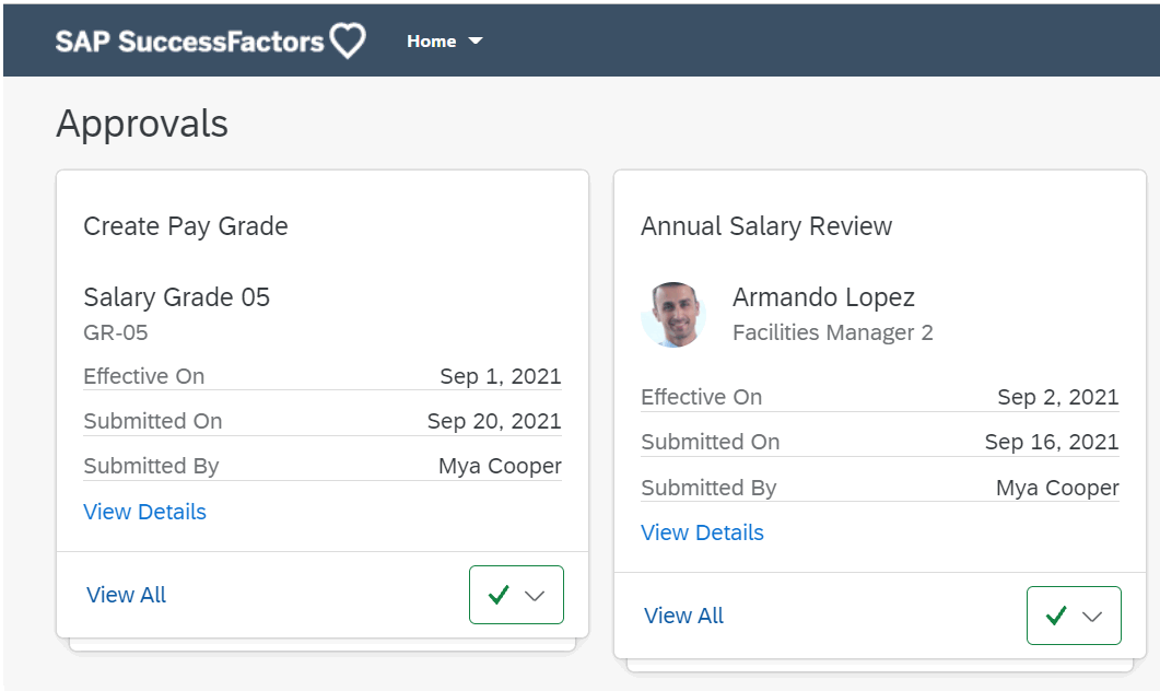 HuRis Support: New Successfactors homepage - HuRis